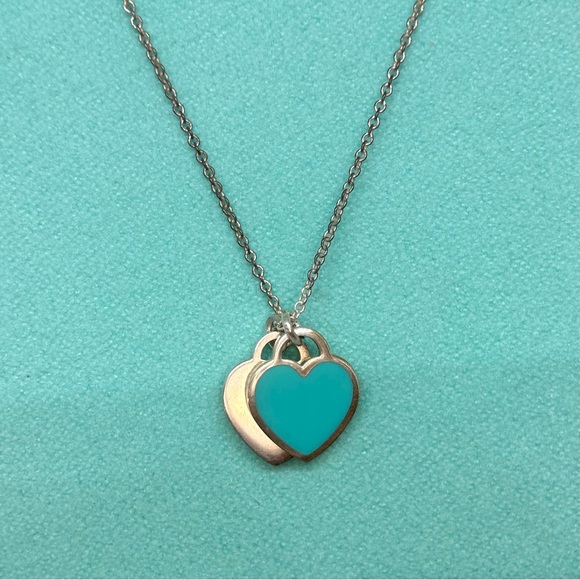 Tiffany & Co. | Jewelry | Tifany And Co Tiffany Blue Double Heart Tag ...